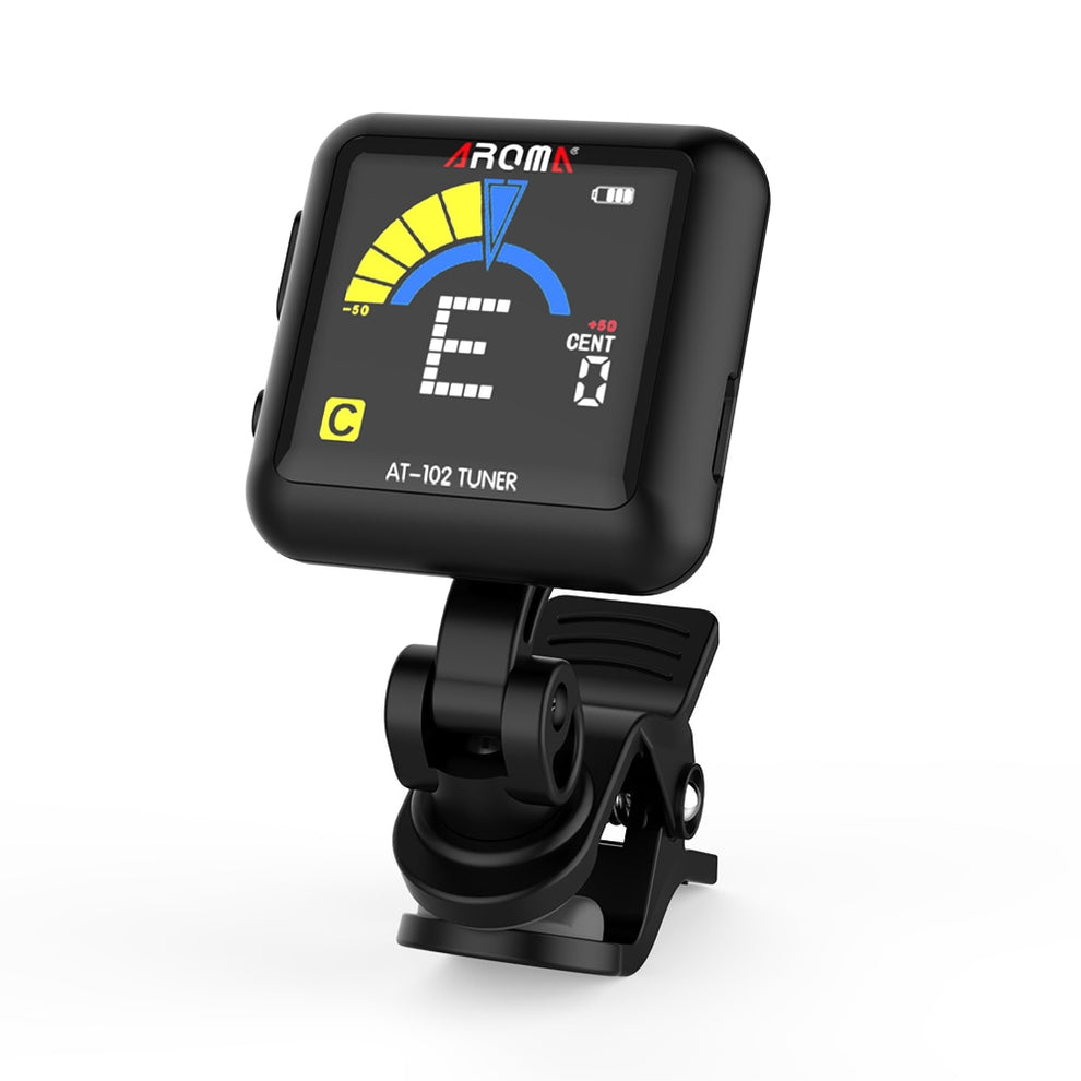 Rechargeable Clip-on Guitar Tuner (Color Screen with Built-in Battery ...